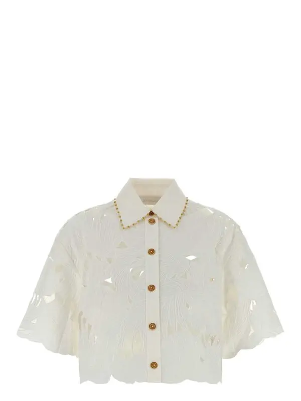 Zimmermann Embroidered Cotton Shirt - White