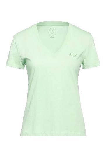 Armani Exchange Light Cotton T-shirt With Crystal Embellishments - Green