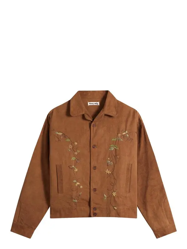 STORY MFG. Hand-embroidered Wander Jacket - Bark Brown