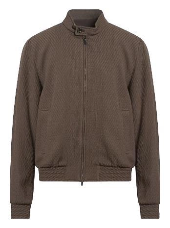 Emporio Armani Virgin Wool And Elastane Harrington Jacket - Beige