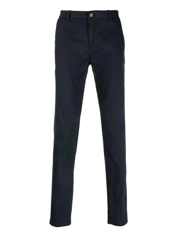 Boggi Milano Straight-leg Stretch-cotton Chino Trousers - Blue