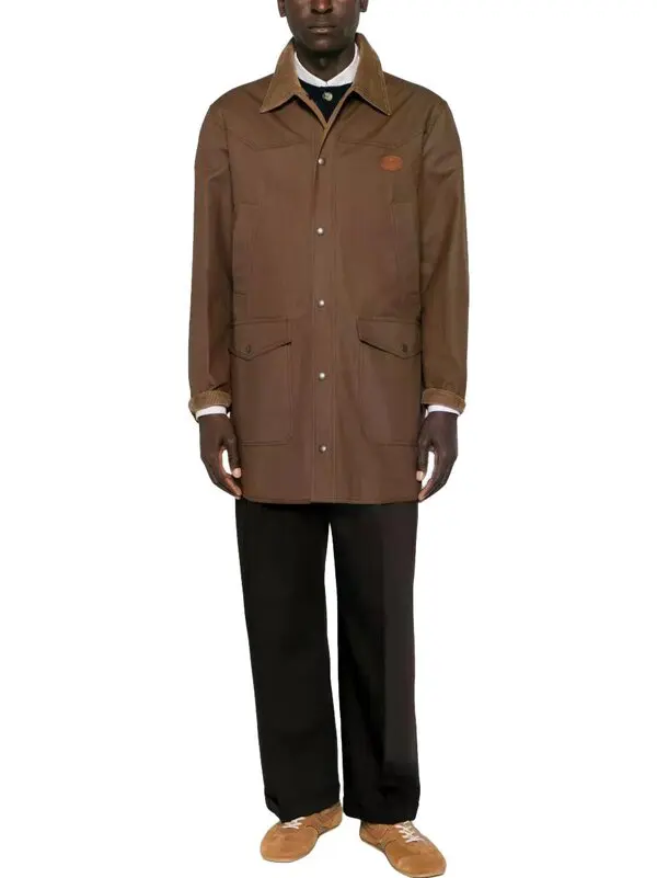 Valentino Garavani Vlogo Signature Waxed Canvas Coat - Brown