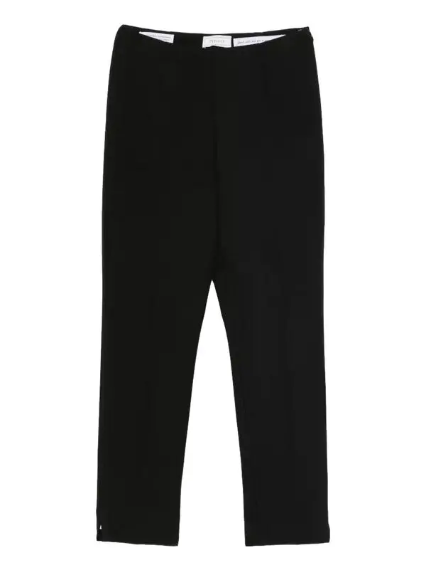 Peserico Slim Fit Tailored Trousers With Side Slits - Black