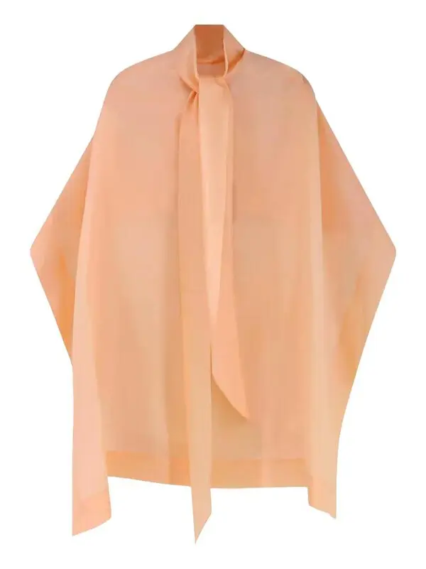 Alberta Ferretti Asymmetrical Tie-neck Cape - Orange