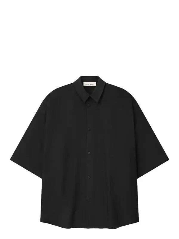 Fear Of God Silk-blend 3/4 Sleeve Button-up Shirt - Black