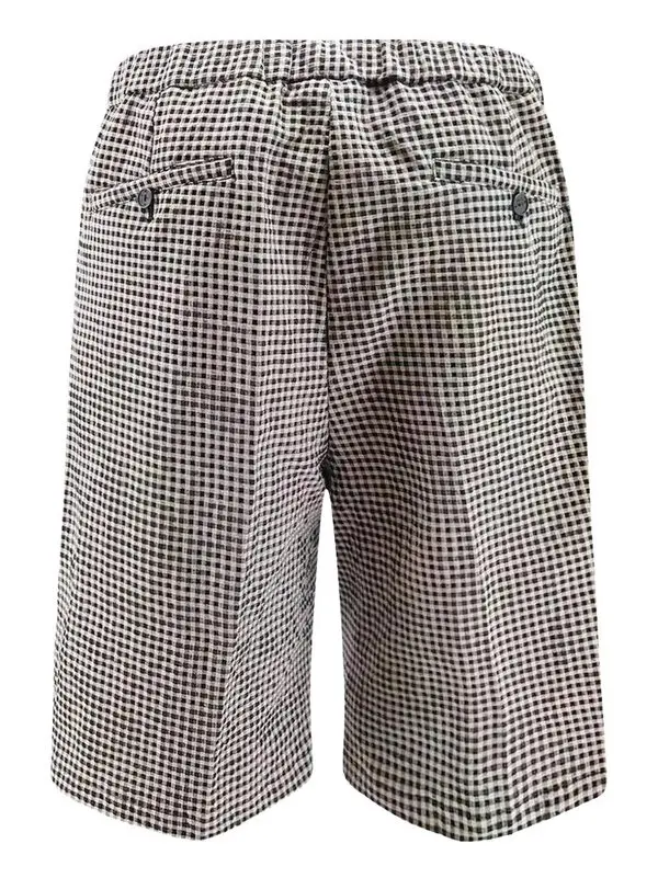 HEVO Checked Wide Leg Tailored Shorts - Black