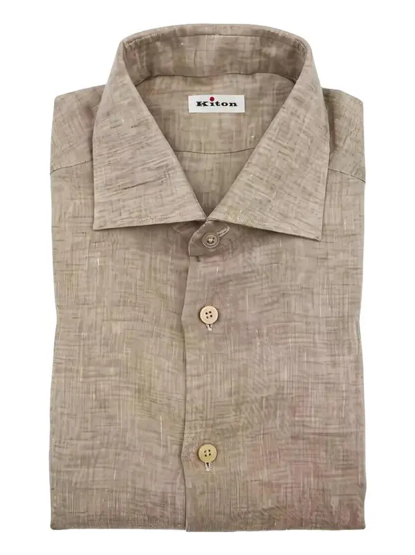 Kiton Mélange-effect Button-up Shirt - Neutrals