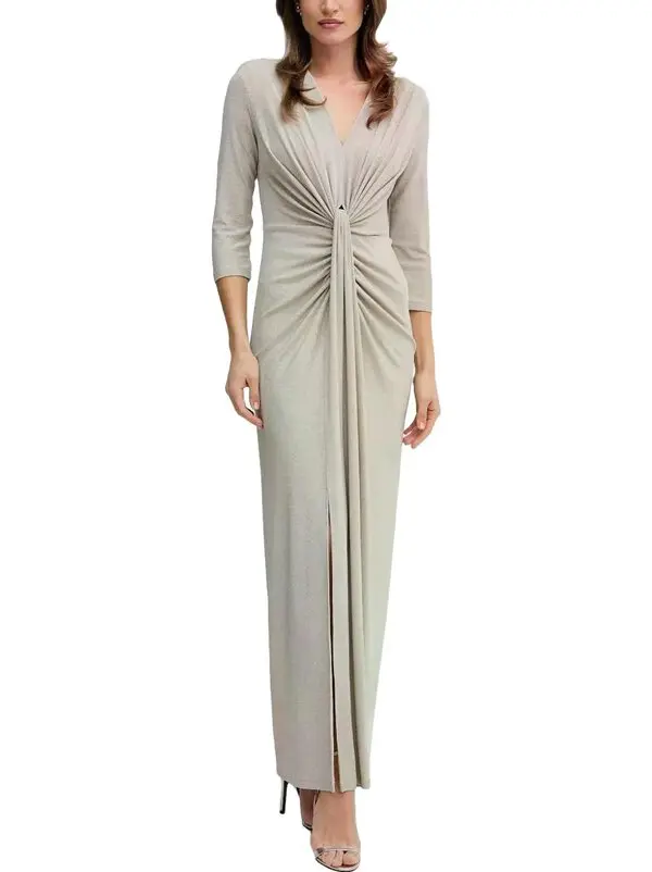 Joseph Ribkoff Maxi Dress With Twist Detail And V-neck - Grey