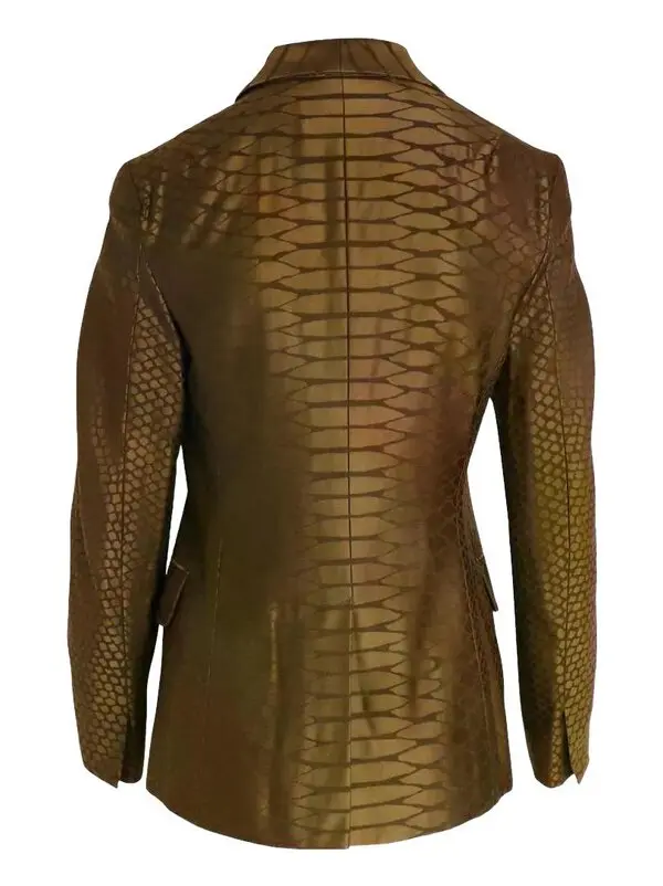 Saint Laurent Textured Shawl Collar Blazer - Brown