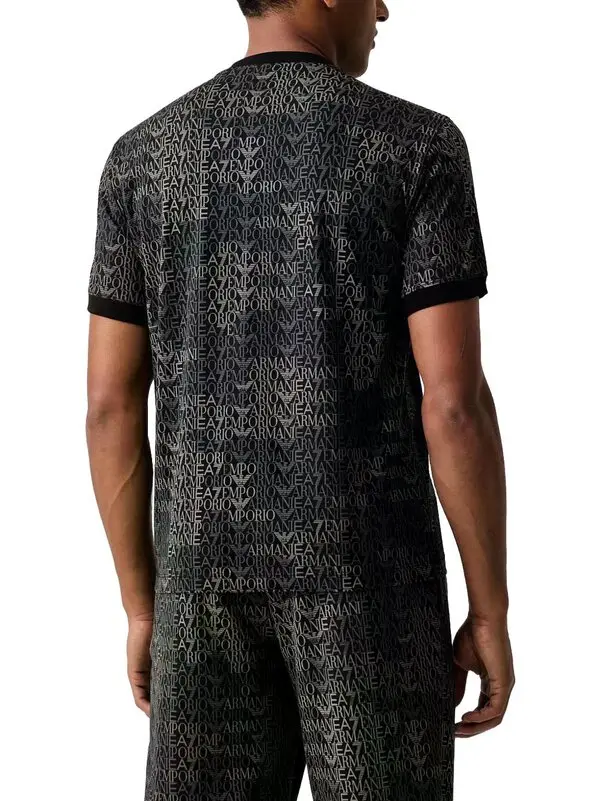 EA7 Logo-print Short-sleeve T-shirt - Black