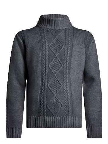 Paul & Shark Midnight Virgin Wool Turtleneck Sweater - Grey