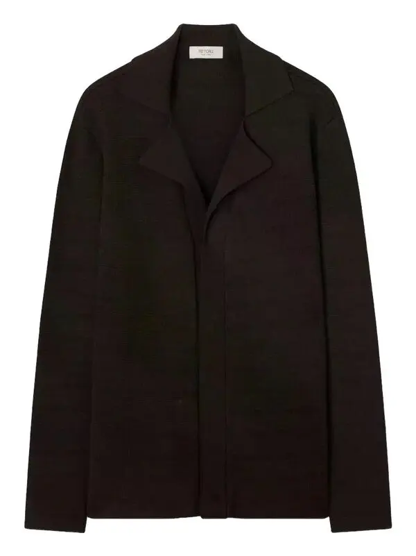 RETORI Structured Knit Cardigan - Brown