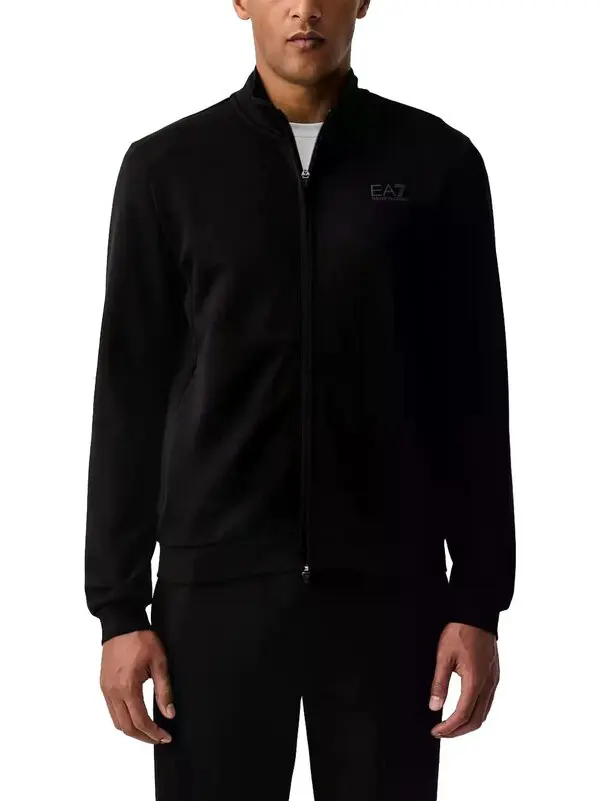 EA7 Logo-print Zip-up Tracksuit - Black