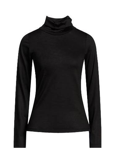 Alpha Studio Wool Jersey Turtleneck - Black