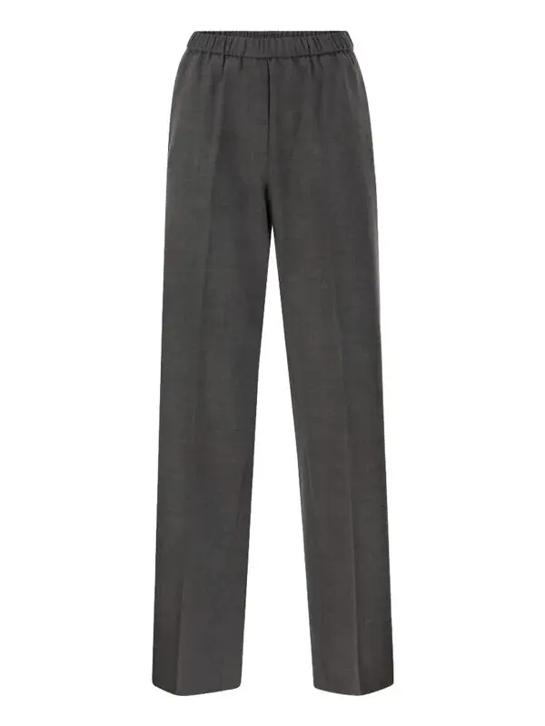 Peserico Elasticated Waist Straight-leg Trousers - Grey