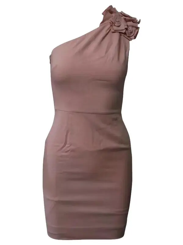 MARIO VALENTINO VINTAGE One-shoulder Rose Embellished Dress - Pink