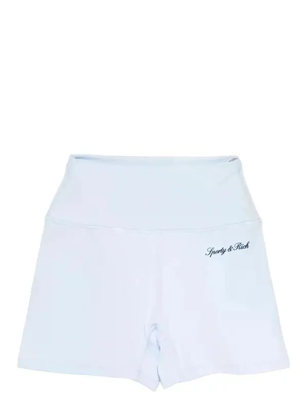 SPORTY & RICH Logo Print Cycling Shorts - Blue