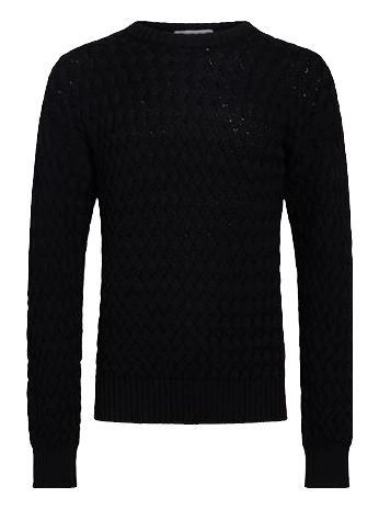 Alpha Studio Merino Wool Crewneck Sweater - Black