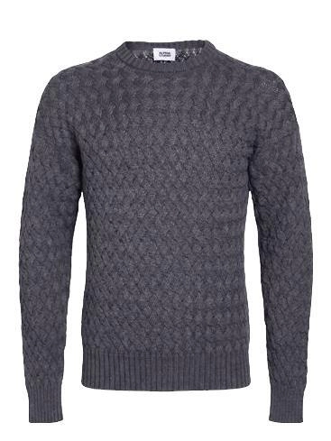 Alpha Studio Merino Wool Crewneck Sweater - Grey