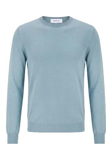 GRAN SASSO Virgin Wool Crewneck Sweater - Light Blue
