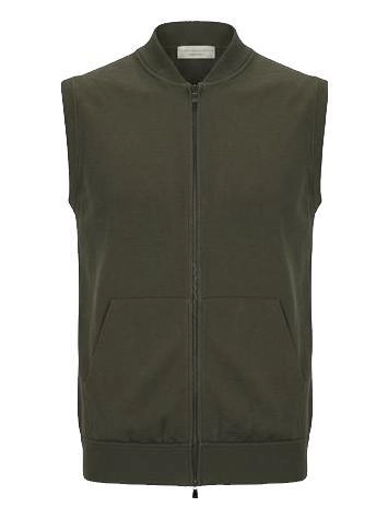 FILIPPO DE LAURENTIIS Military Cotton Sleeveless Zip-up Vest - Green