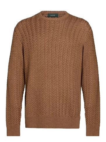 ZANONE Virgin Wool Cable-knit Crewneck Sweater - Brown