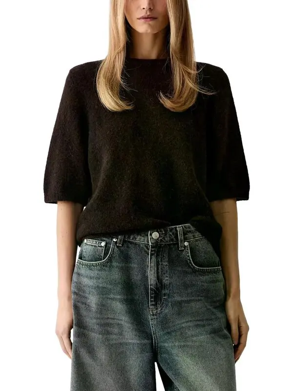 GESTUZ Alphagz Short-sleeve Sweater - Brown