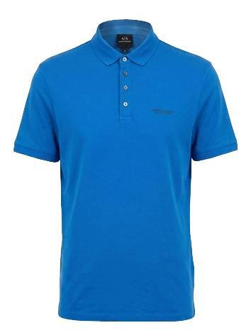 Armani Exchange Polo Shirt Bright Size Cotton - Blue