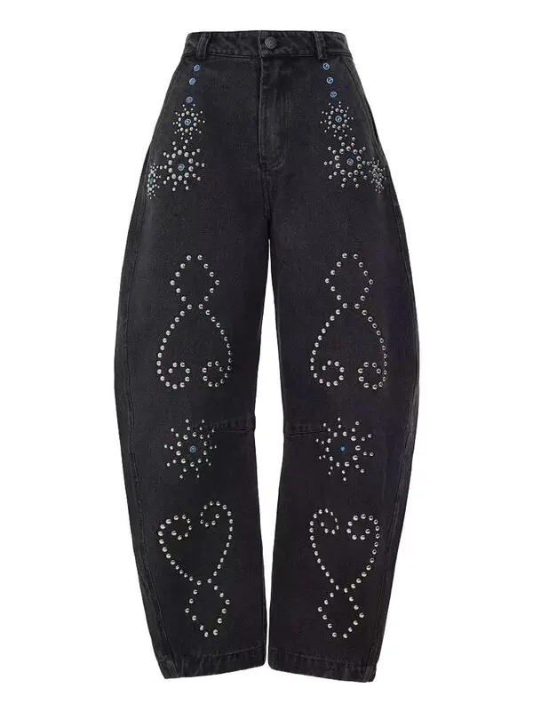 Agua Bendita Fallon Stud-embellished Jeans - Black