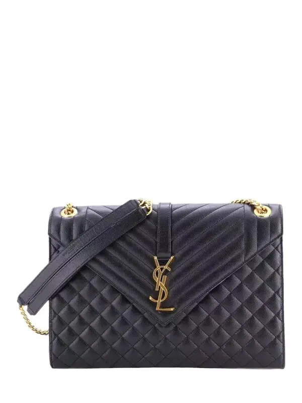 Saint Laurent Classic Monogram Envelope Satchel - Black