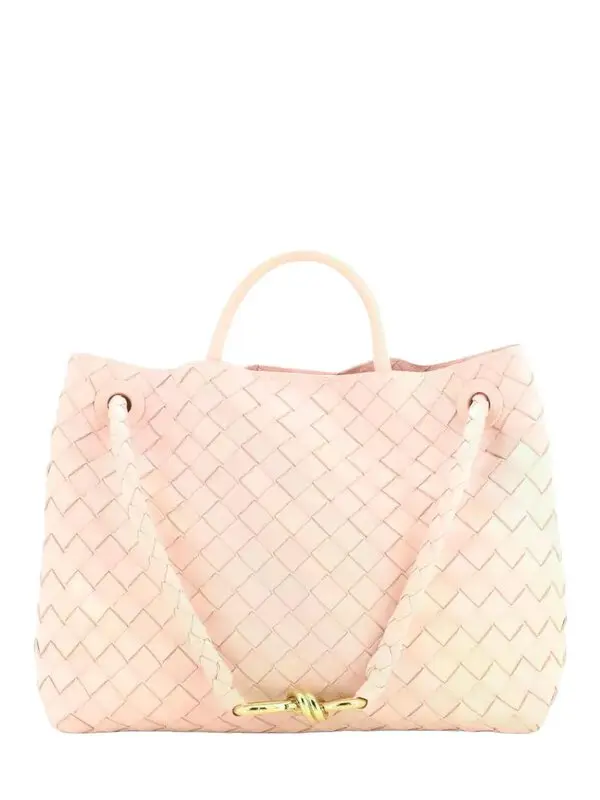 Bottega Veneta Andiamo Top Handle Bag Intrecciato Nappa Medium Satchel - Pink