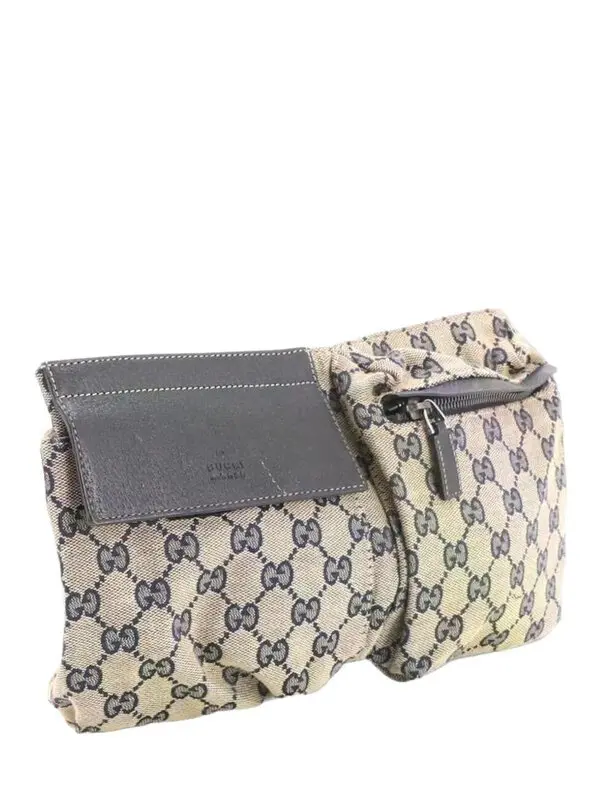 Gucci Vintage Double Gg Canvas Belt Bag - Blue