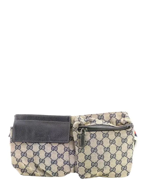 Gucci Vintage Double Gg Canvas Belt Bag - Blue