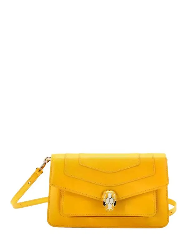 BVLGARI Serpenti Forever East West Leather Small Shoulder Bag - Yellow