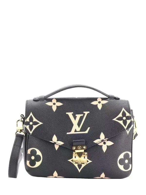 LOUIS VUITTON Pochette Metis Bicolor Monogram Empreinte Giant Crossbody Bag - Black