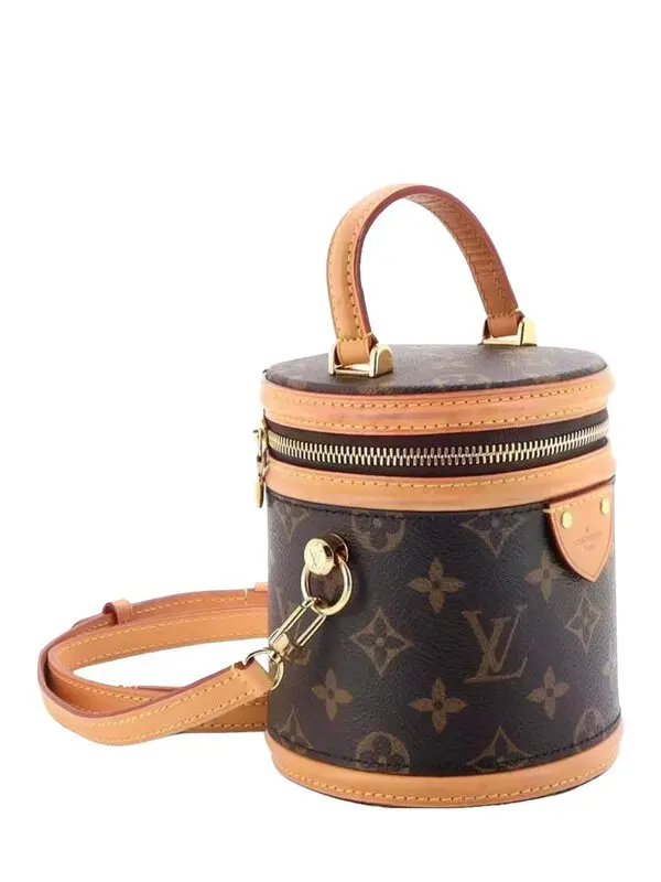 LOUIS VUITTON Cannes Handbag Monogram Canvas Nano Satchel - Brown