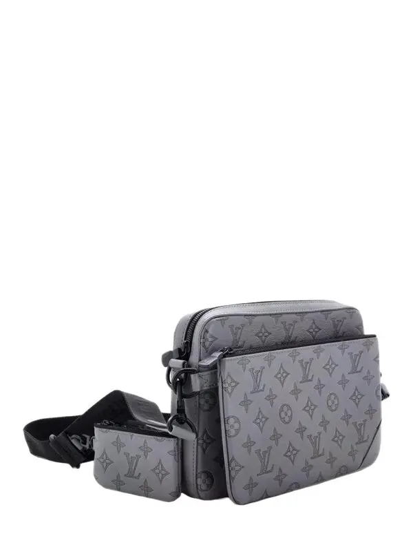 LOUIS VUITTON Trio Messenger Bag Monogram Shadow Leather - Grey
