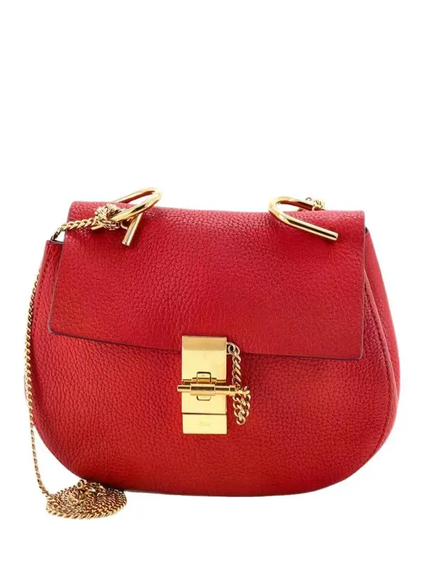 Chloé Drew Leather Small Crossbody Bag - Red