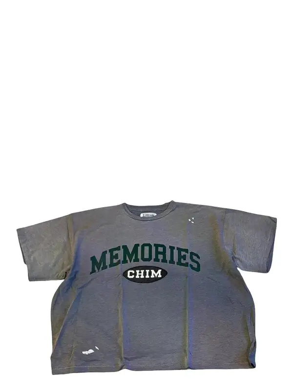 HAPPY MEMORIES DON'T DIE Distressed Logo-print T-shirt - Grey