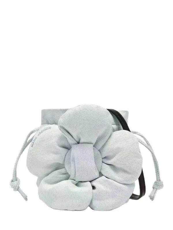 Marc Jacobs Floral Appliqué Drawstring Bucket Bag - Blue