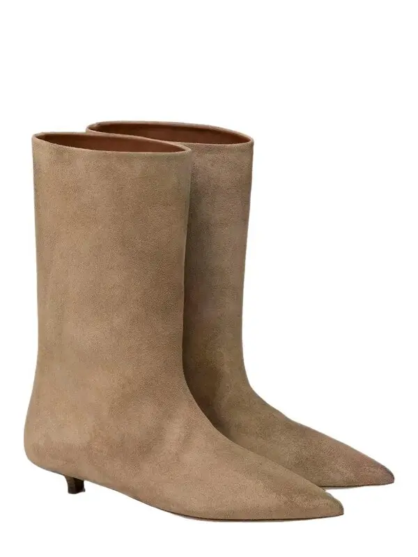 Marsèll Spino Pointed-toe Suede Boots - Neutrals
