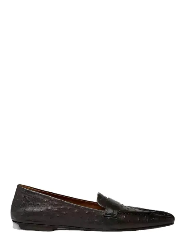 Marsèll Ostrich-effect Pointed-toe Suede Loafers - Brown