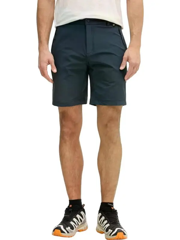 VIKING Logo Print Zip-pocket Shorts - Blue