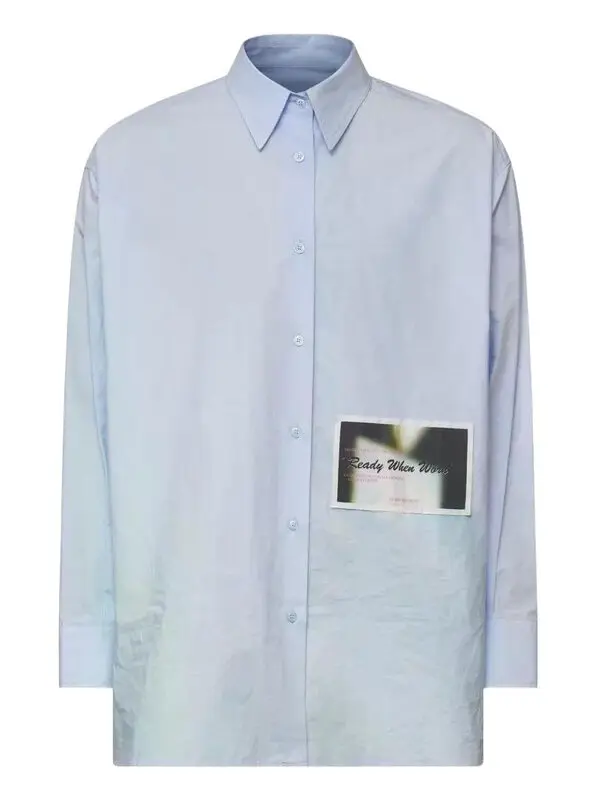 MAISON MARGIELA Graphic-print Button-down Shirt - Blue