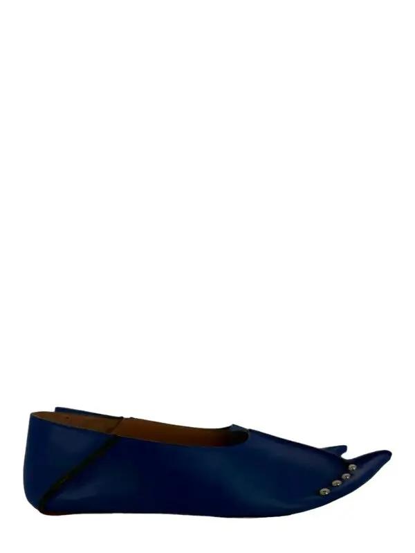 Marni Studded Pointed Toe Ballet Flats - Blue