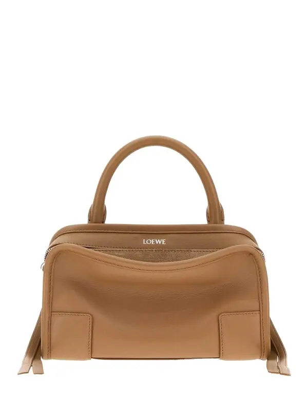 Loewe Mini Amazona Handbag In Camel Leather - Brown