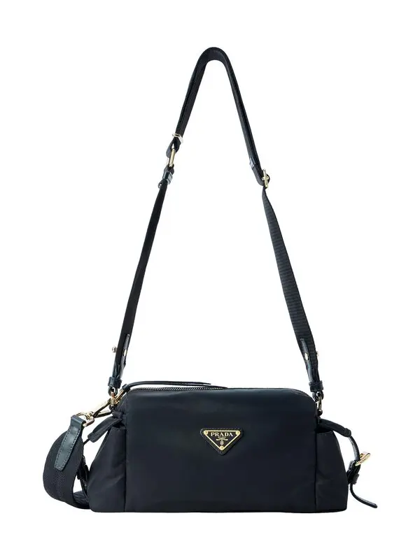 Prada Small Re-nylon And Leather Shoulder Bag - Black