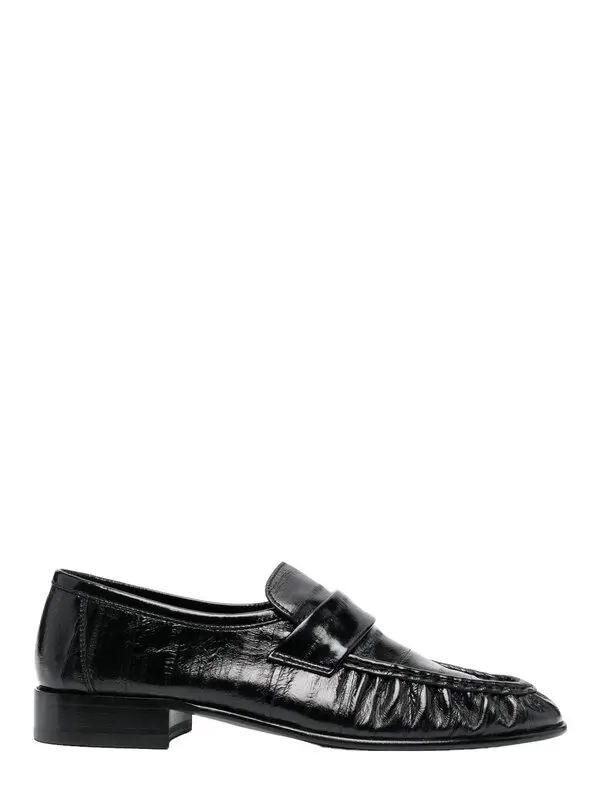 THE ROW Soft Leather Loafers - Black