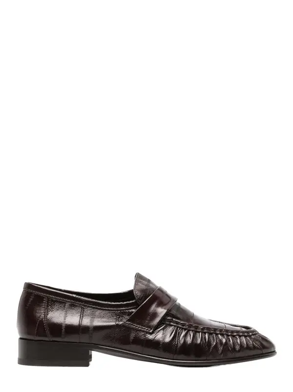 THE ROW Soft Leather Loafers - Brown