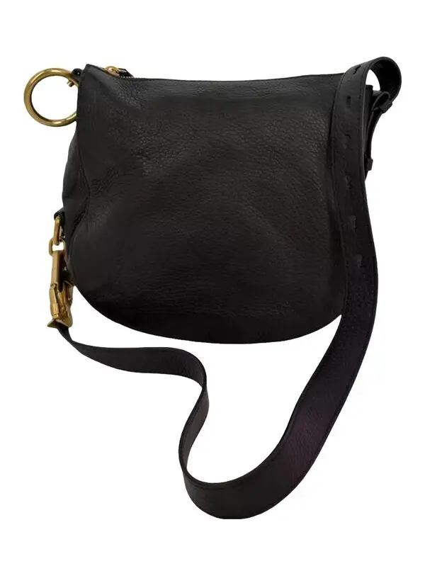 Burberry Knight Leather Shoulder Bag - Black